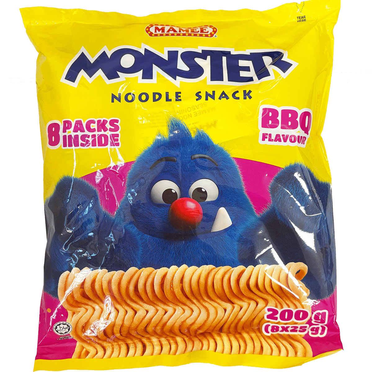 Mamee Monster Noodle Snack 200g BBQ Flavour - 8 Packs – Happy in Mart