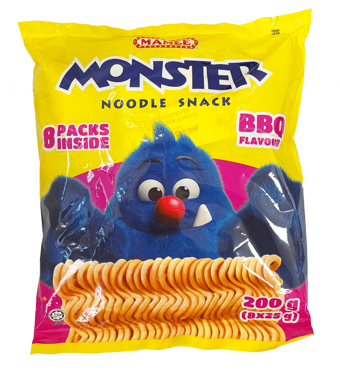 Mamee Monster Noodle Snack 200g BBQ Flavour - 8 Packs – Happy in Mart