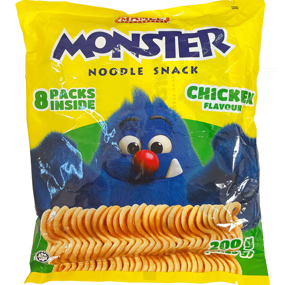 Mamee Monster Noodle Snack 200g Chicken Flavour - 8 Packs – Happy in Mart