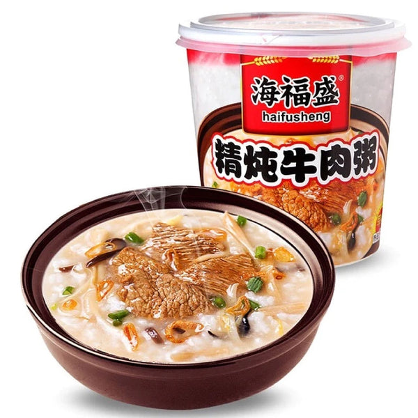 Haifusheng Instant Stewed Beef Congee Cup 38g – Happy in Mart