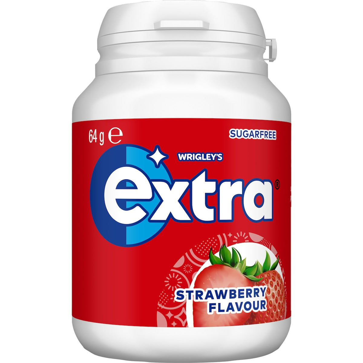 Extra Strawberry Sugar Free Chewing Gum Bottle 64g – Happy in Mart