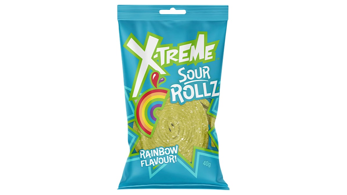 X-Treme Rainbow Flavour Sour Rollz 40g – Happy in Mart