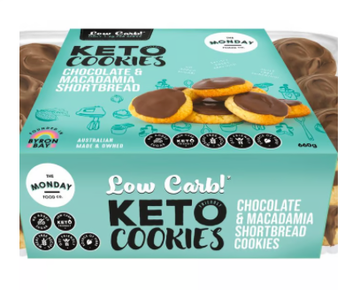 The Monday Foods Co. Keto Chocolate & Macadamia Shortbread Cookies (66 ...