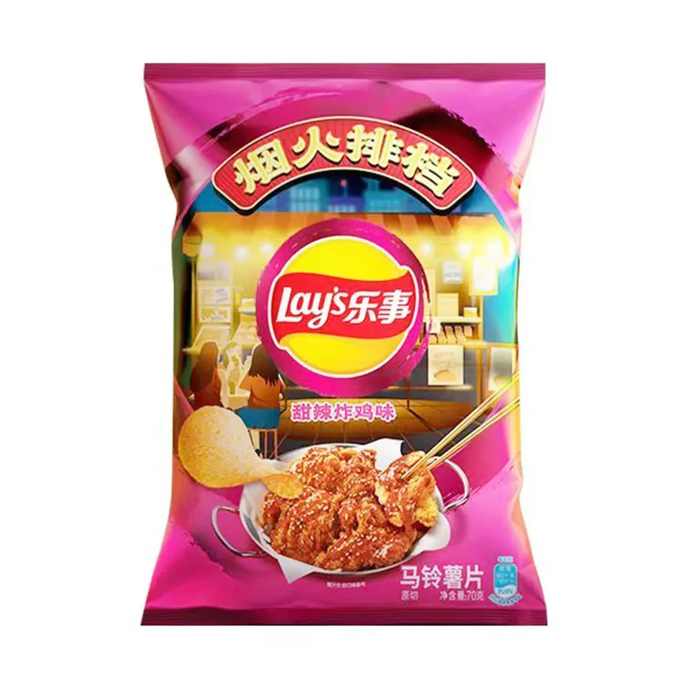 Lay's Sweet Spicy Fried Chicken Flavor Potato Chips – 70g – Happy in Mart