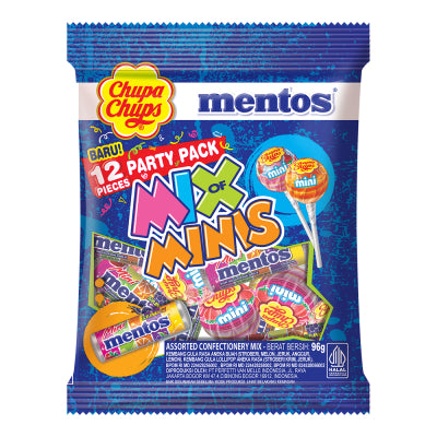 Chupa Chups Mentos Mix Of Minis Bag 96g -12 Piece Party Pack – Happy in ...