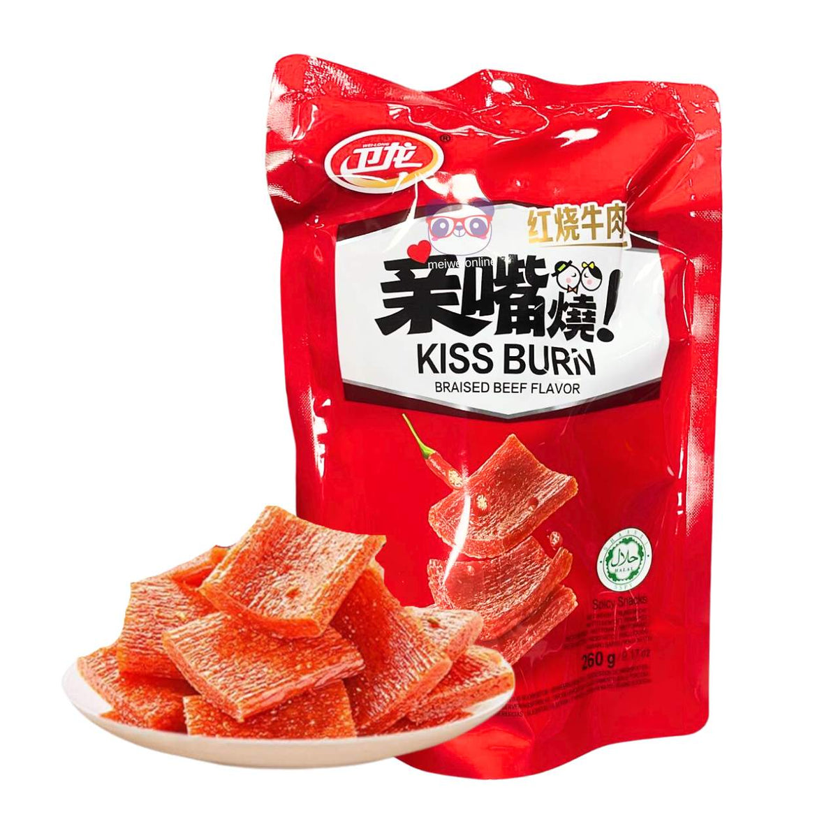Weilong Kiss Burn Spicy Snack Braised Beef Flavor 260g – Happy in Mart