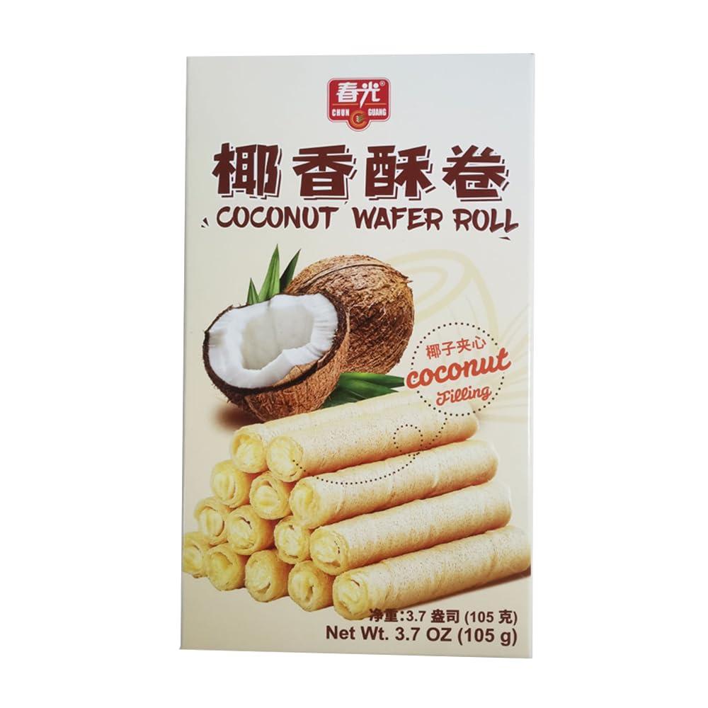 Chunguang Coconut Wafer Roll with Coconut Filling 105g – Happy in Mart
